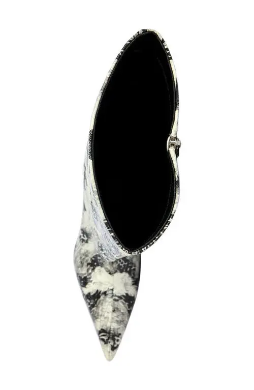 AZALEA WANG Barely Faux Snakeskin Knee High Boot