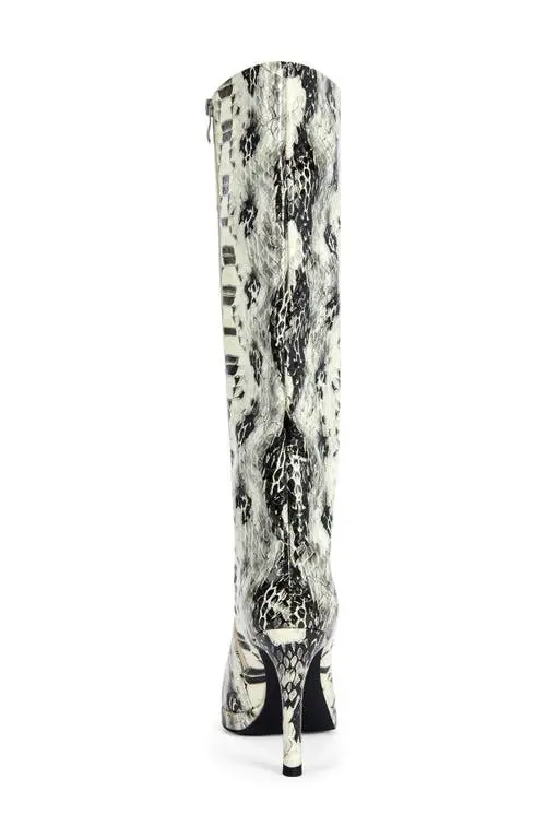 AZALEA WANG Barely Faux Snakeskin Knee High Boot