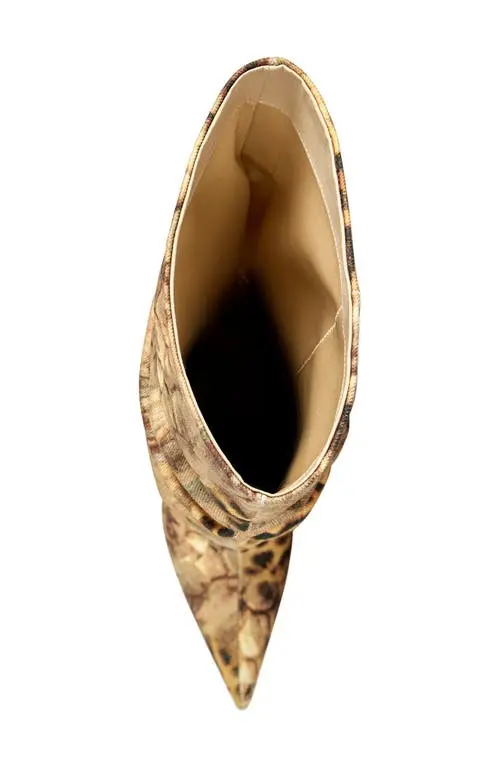 AZALEA WANG Sterre Leopard Print Knee High Boot