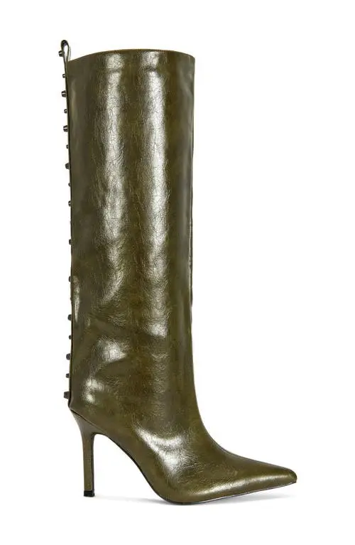 AZALEA WANG Alluring Faux Leather Knee High Boot