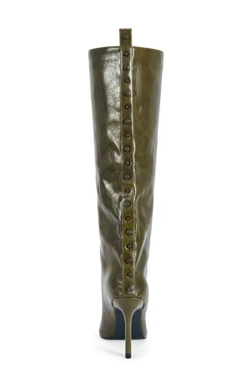 AZALEA WANG Alluring Faux Leather Knee High Boot