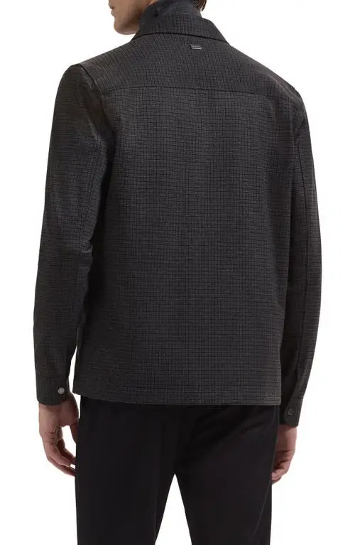 Bugatchi Long Sleeve Knit Button Up Shirt - Black