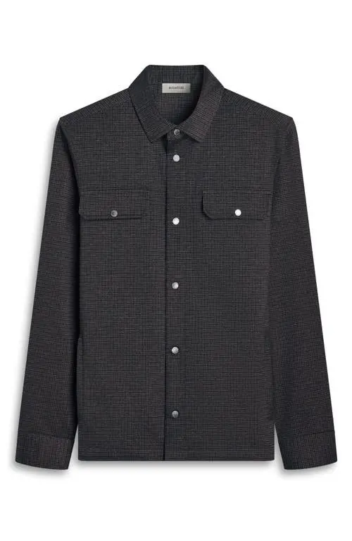 Bugatchi Long Sleeve Knit Button Up Shirt - Black