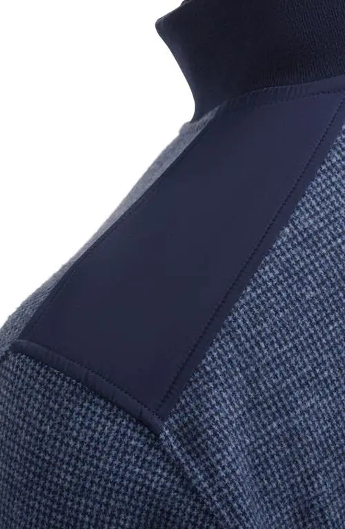 Bugatchi Quarter Zip Knit Pullover - Navy