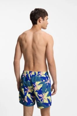 Hugo Quick-dry Swim Shorts With All-over Print