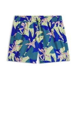 Hugo Quick-dry Swim Shorts With All-over Print