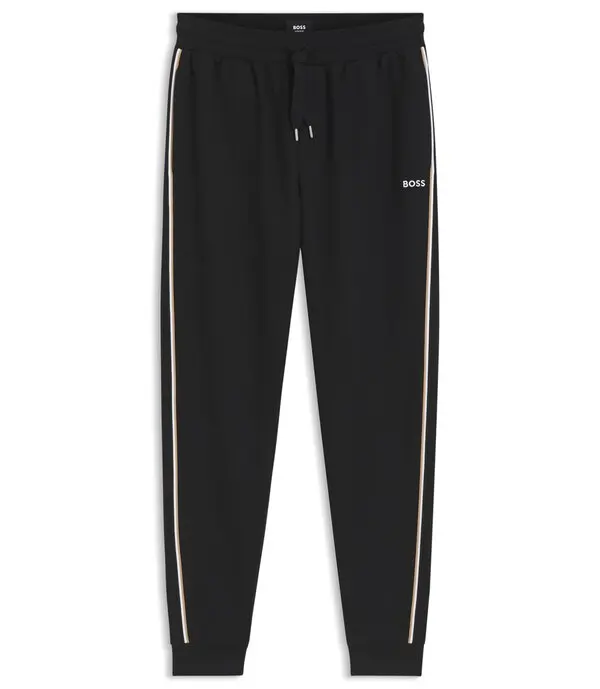 BOSS Cotton Loungewear Bottoms With Signature Stripe Tape