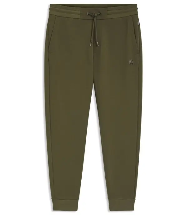 BOSS Regular-fit Cotton Blend Jogger Pants With Drawstring - Light Green