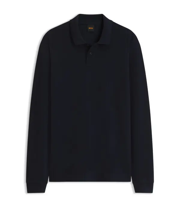 BOSS Cotton-blend Polo Shirt With Waffle-knit Texture