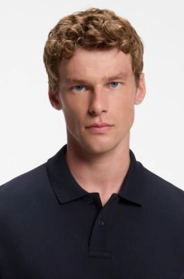 BOSS Cotton-blend Polo Shirt With Waffle-knit Texture