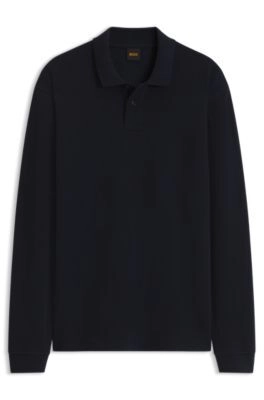 BOSS Cotton-blend Polo Shirt With Waffle-knit Texture