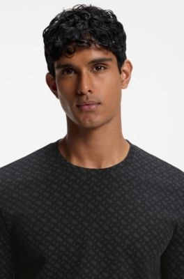 BOSS Pajama Top In A Waffle-textured Cotton Blend