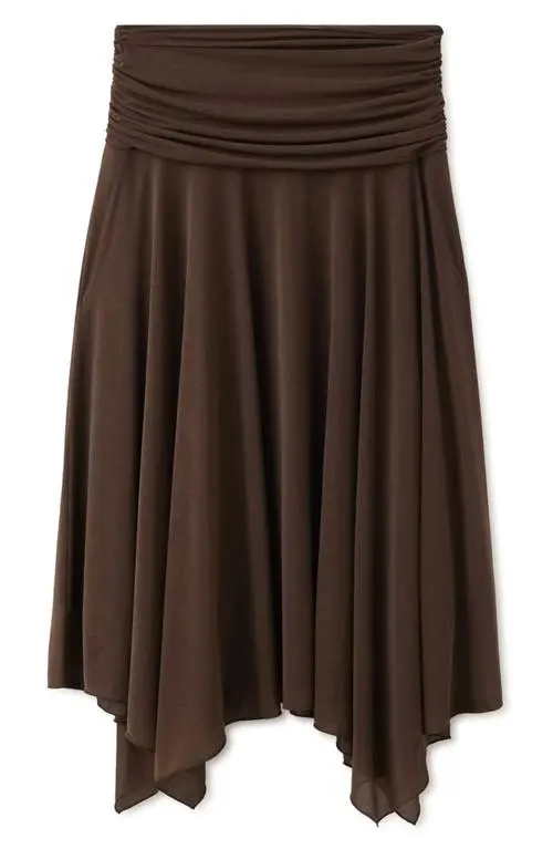 Mango Asymmetric Chiffon Midi Skirt