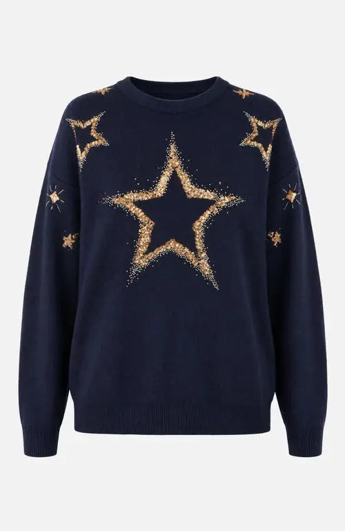 YUMI Star Sequin Relaxed Jumper