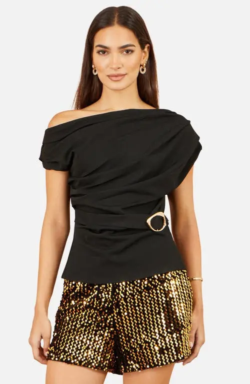 YUMI Sequined High-waist Shorts