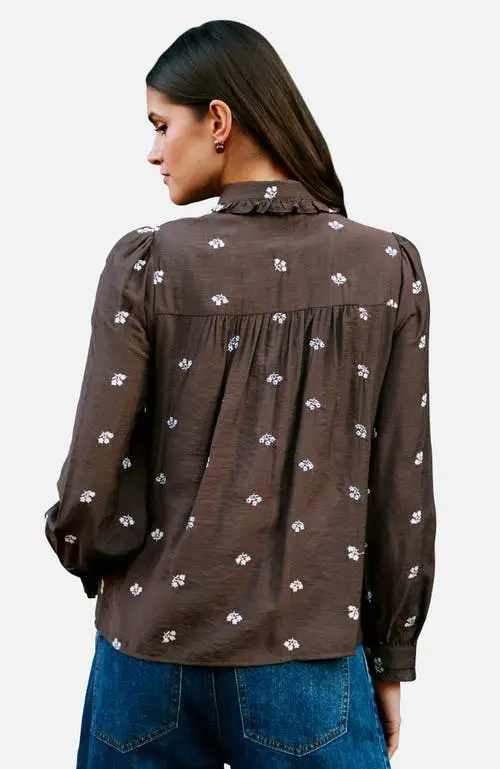 YUMI Viscose Daisy Embroidered Shirt