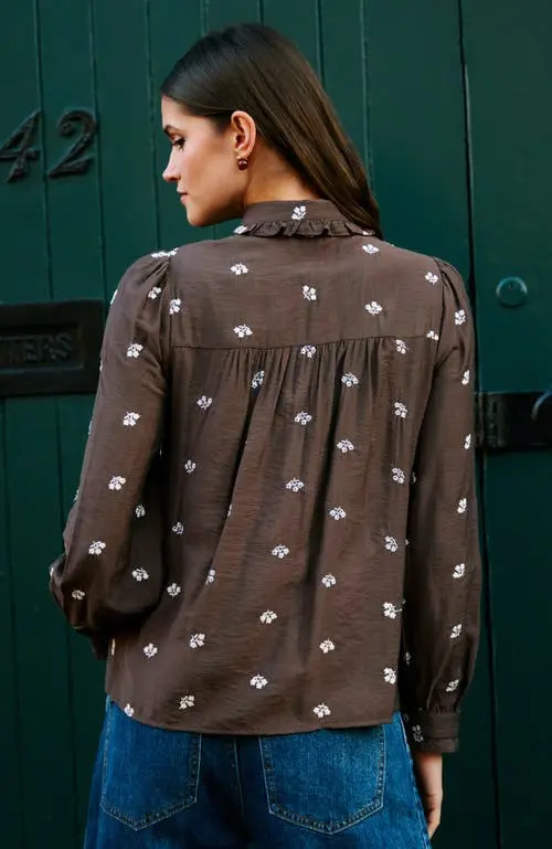 YUMI Viscose Daisy Embroidered Shirt