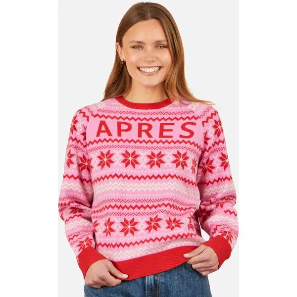 YUMI Après Intarsia Knit Jumper - Red