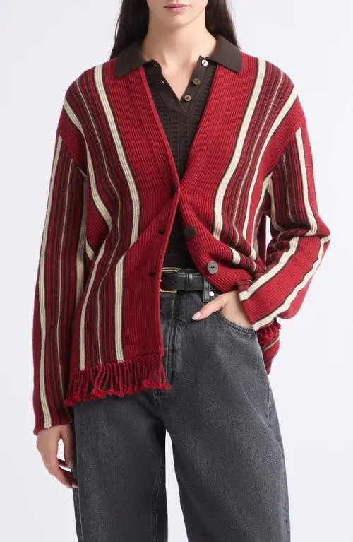 Guest In Residence Handloom Striped Cashmere & Wool Cardigan