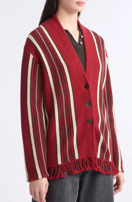 Guest In Residence Handloom Striped Cashmere & Wool Cardigan