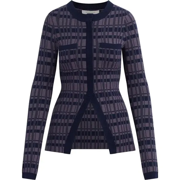 FAVORITE DAUGHTER The Draper Cardigan - Navy Plaid