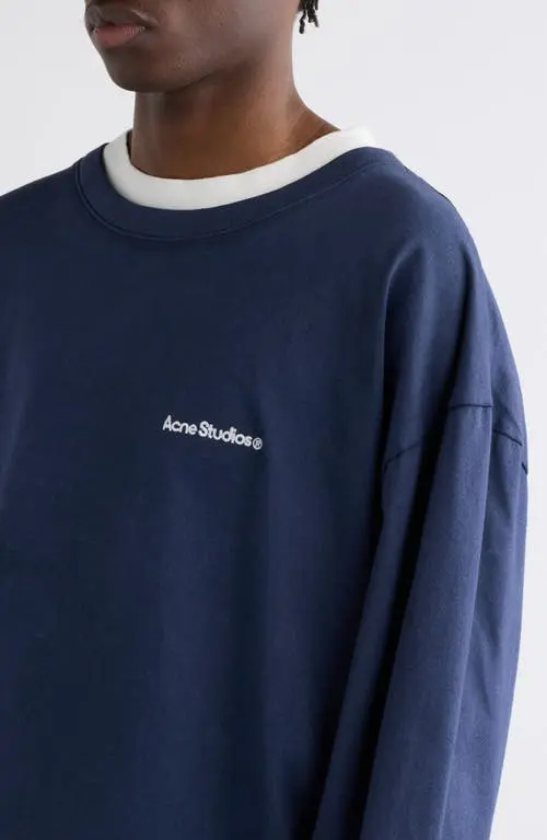 Acne Studios Ericka Registered Layered Long Sleeve Organic Cotton T-shirt