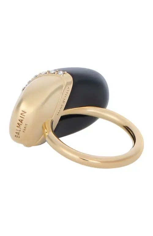 Balmain Organic Ring In Lacquered Brass