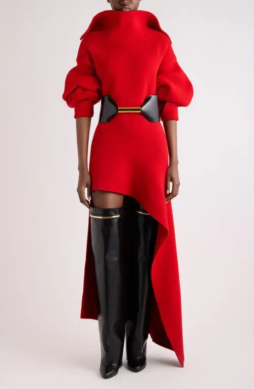 Givenchy High Neck Slashed Knit Minidress