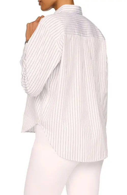 Spanx Stripe Oversize Button Front Shirt