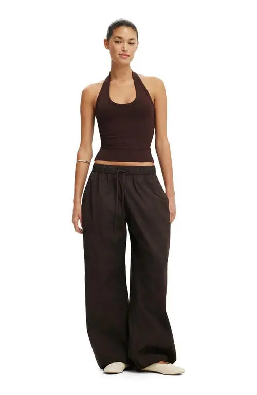 COTTON ON Everyday Smooth Scoop Halter - Dark Oak
