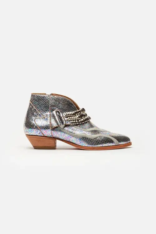 CLARA BARCELO Skill Before Strength Ankle Boots - Metallic