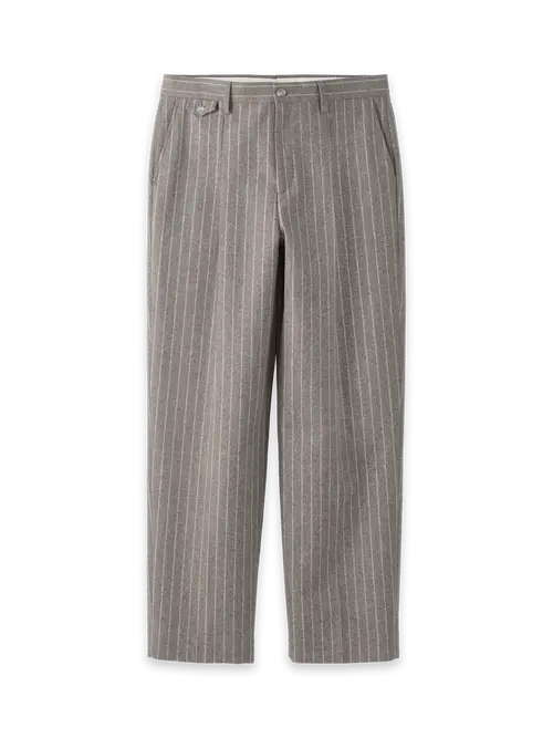 PAUL FREDRICK Finished Pleated Front Pants - Grey