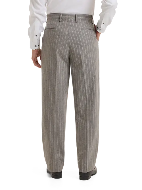 PAUL FREDRICK Finished Pleated Front Pants - Grey