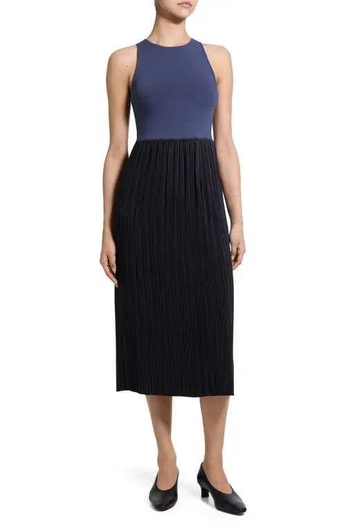 Theory Plisse Satin Tank Dress