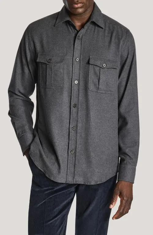 JACK VICTOR Arnaud Militaire Cotton Shirt - Charcoal