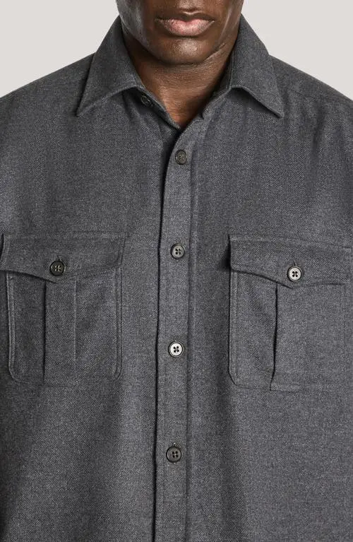 JACK VICTOR Arnaud Militaire Cotton Shirt - Charcoal