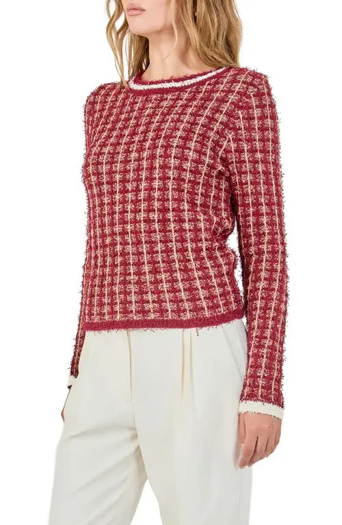 Endless Rose Texture Check Sweater