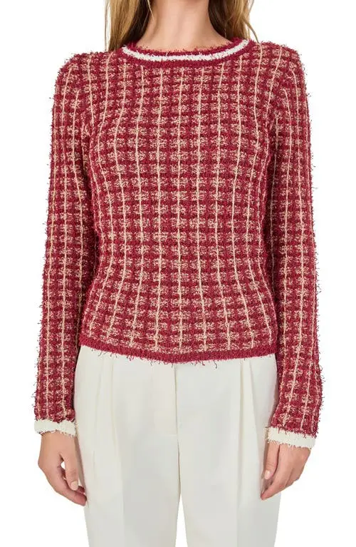 Endless Rose Textured Checked Sweater