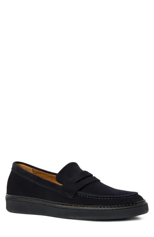 Aquatalia Bucarest Water Repellent Penny Loafer - Navy Suede