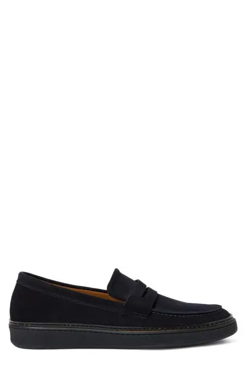 Aquatalia Bucarest Water Repellent Penny Loafer - Navy Suede