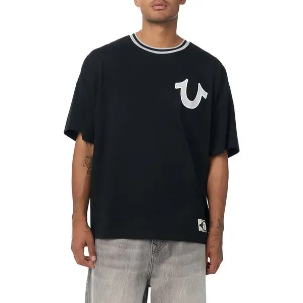 True Religion Script Heavy Oversized T-shirt - Jet Black