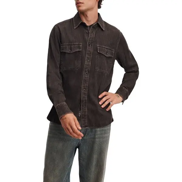 Rag & Bone Infuse Denim Cpo Shirt - Brown-black