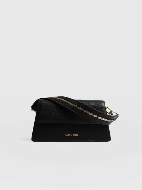 SAINT + SOFIA Lennox Half Flap Bag - Black
