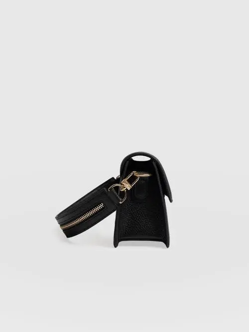 SAINT + SOFIA Lennox Half Flap Bag - Black