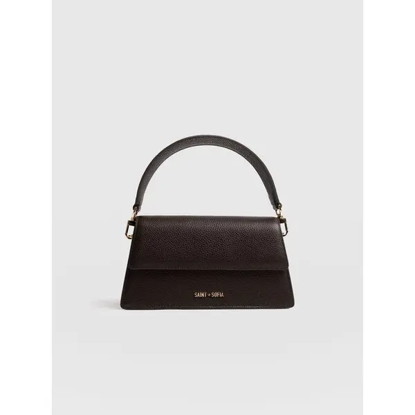 SAINT + SOFIA Lennox Half Flap Bag - Chocolate