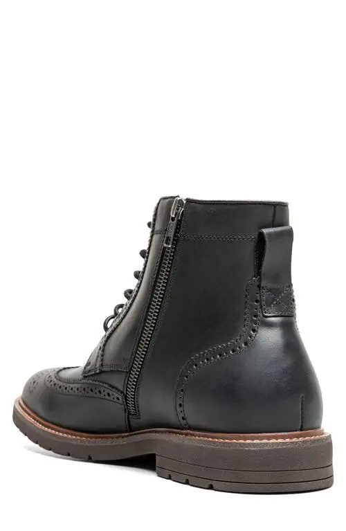 Florsheim Redford Leather Wingtip Lace Up Boot - Black Ch