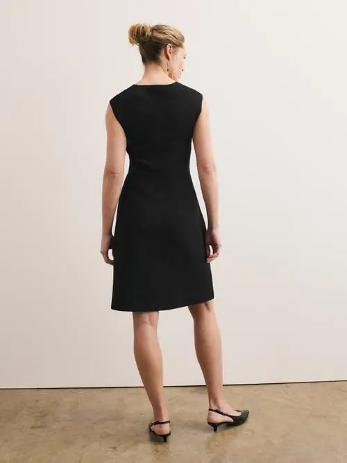 The Fold Sculptural Square Neck Sheath Dress