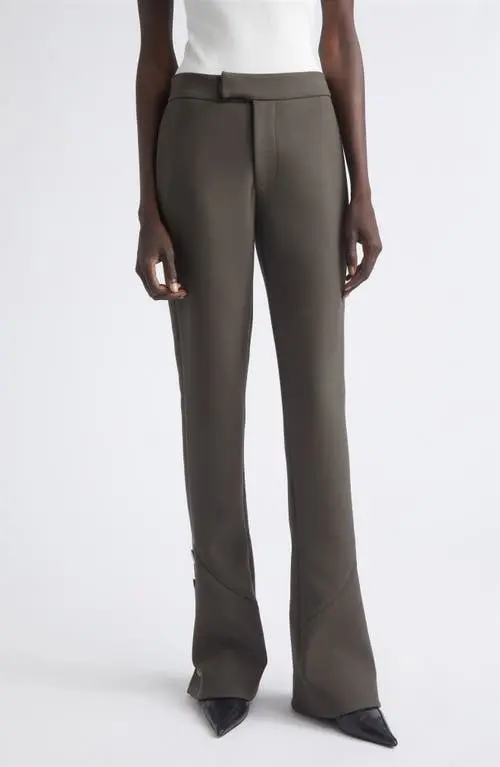 Proenza Schouler Althea Bi-stretch Pants With Button Detail - Earth