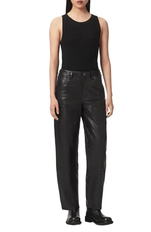 ALLSAINTS Manta Wide Leg Leather Trousers