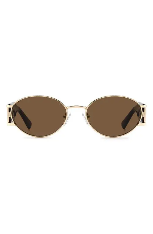 Kurt Geiger Oval Frame Sunglasses - Gold/brown